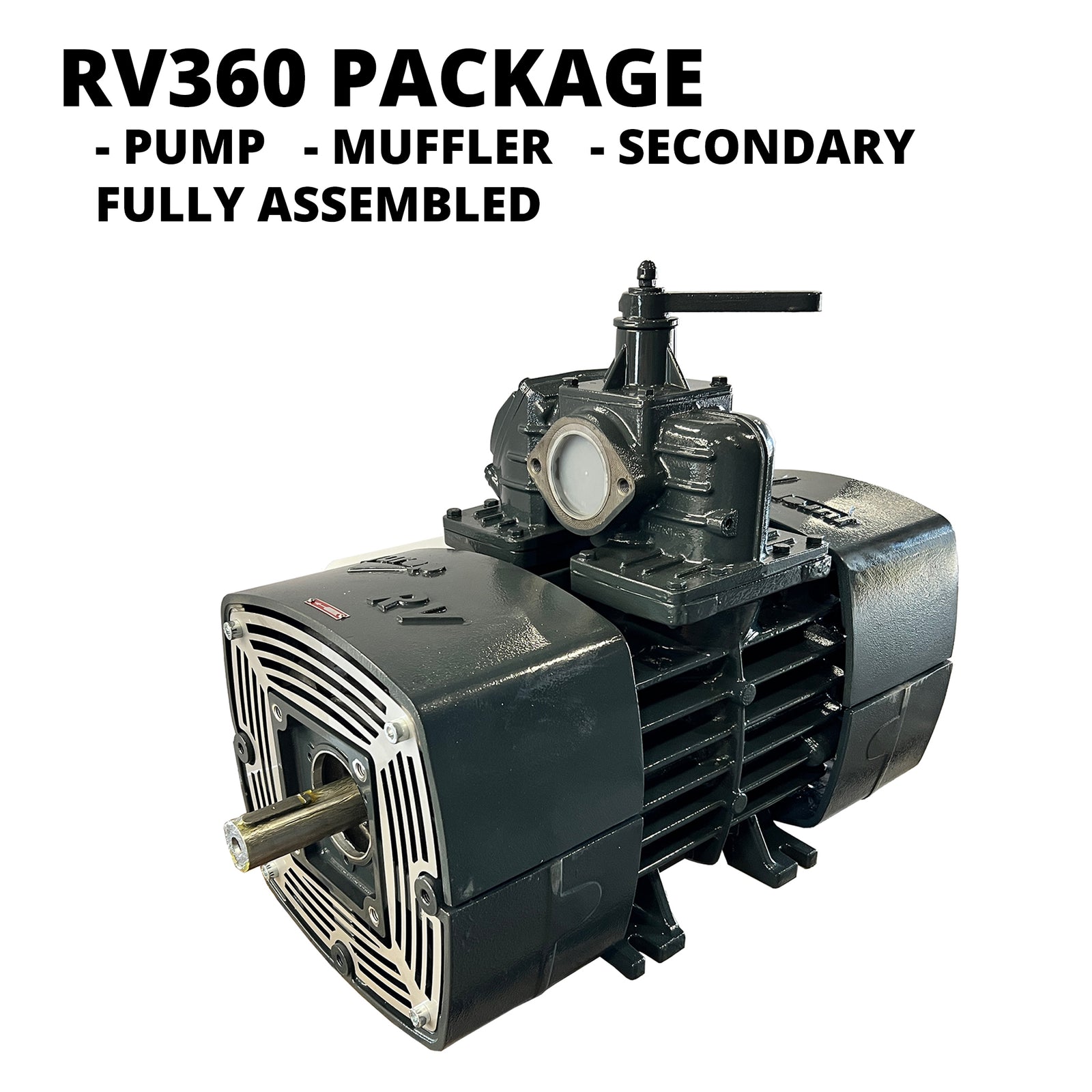 Jurop RV360 Vacuum Pump Package Includes Vacuum Pump, Muffler, and Secondary. Ships Fully Assembled.