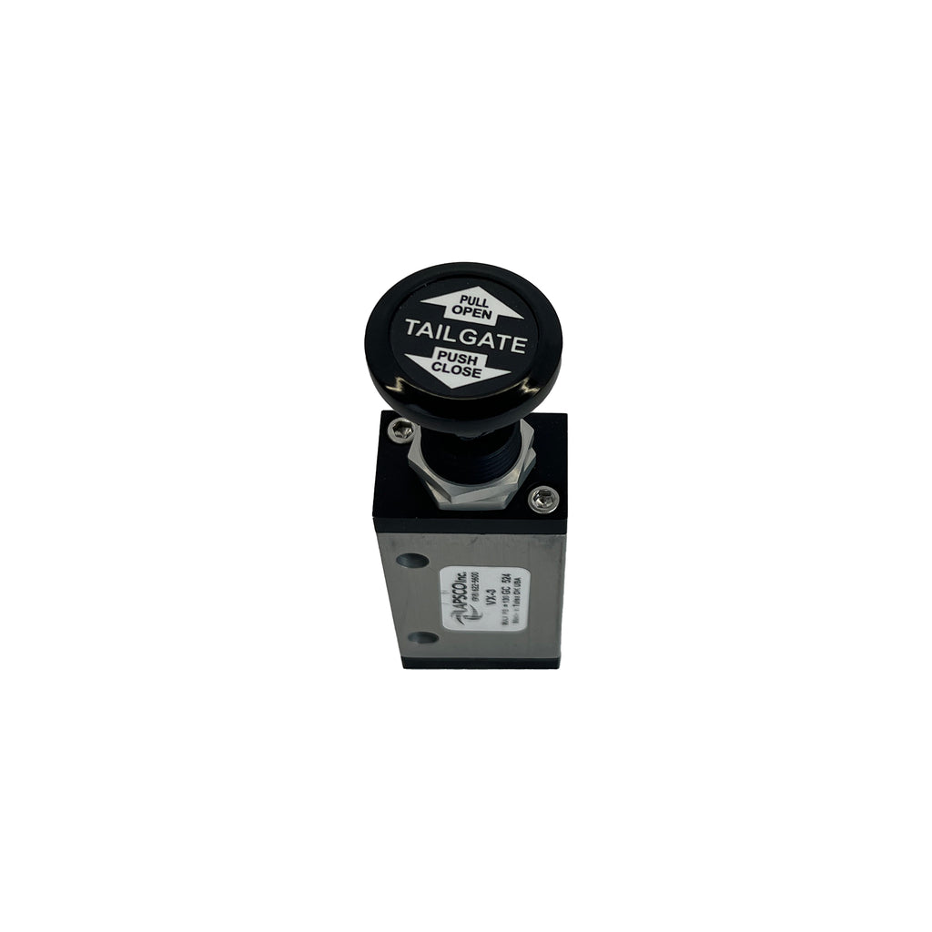 Push Pull, 2-Position, 3-Way Valve, with 1/4" Exhaust Ports